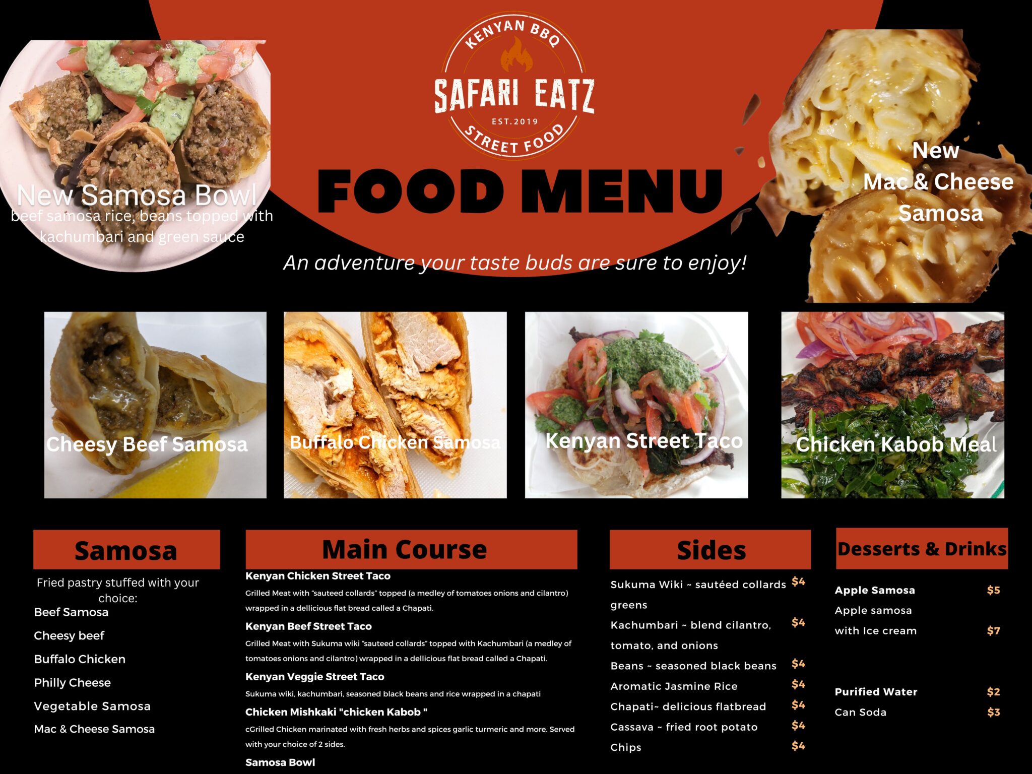 Food Truck Menu – Safari Eatz